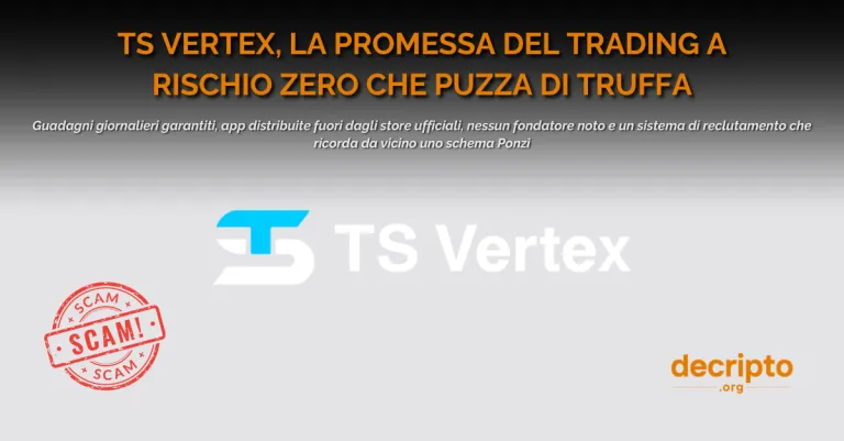 TS Vertex: la nuova promessa del trading “a rischio zero” che puzza di truffa